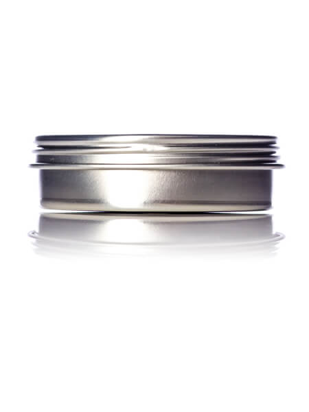 Silver Steel Screw-Top Tin - 2 oz | Saffire Blue Inc.